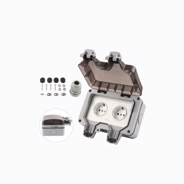 Buitenstopcontact (dubbel) - waterdicht - ip66